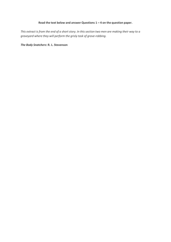 NEW Edexcel Sample English GCSE Component 1: Fiction and Imaginative ...