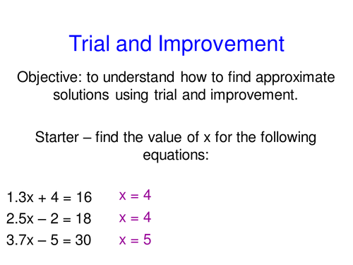 Trial and Improvement | Teaching Resources