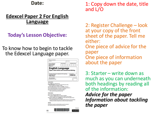 Edexcel Language Paper 2 New Specification - Preparing Pupils for the ...