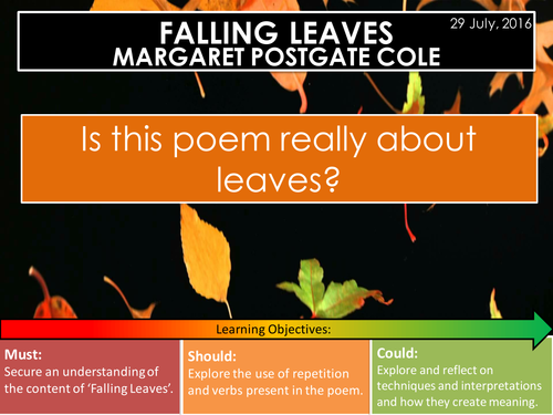The Falling Leaves - Margaret Postgate Cole - Literary Heritage Poetry ...