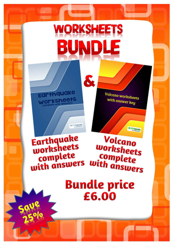Bundle - Volcano and Earthquake worksheets | Teaching Resources