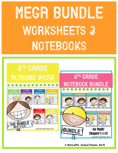 4th Grade Worksheet MEGA BUNDLE!! Morning Work and Notebook Bundle ...