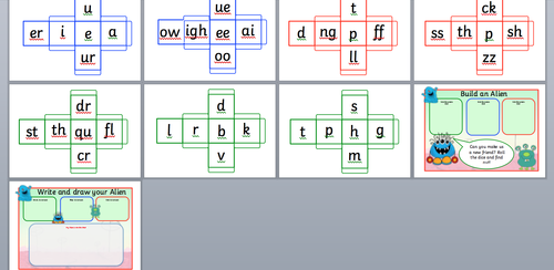 Build a Phonic Alien Dice game initial sounds digraphs and blends ...