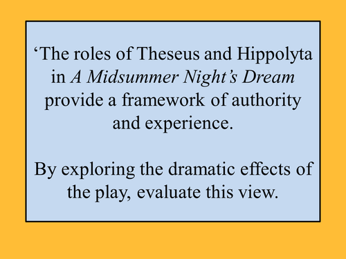 A Midsummer Night's Dream - Past Paper Revision with Critical Analysis ...