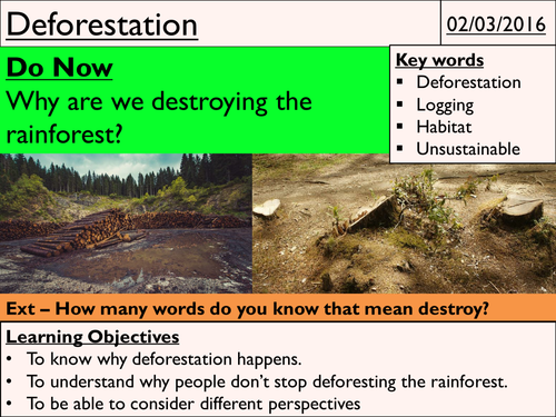 Deforestation KS3 by mcclurebaker - Teaching Resources - TES