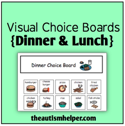 Visual Choice Board {Lunch & Dinner} | Teaching Resources