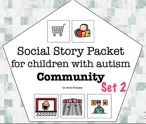Visual Social Story Packet for Children with Autism: Community Set 2 ...