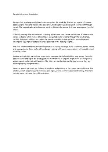 Fairground Description - Writing | Teaching Resources