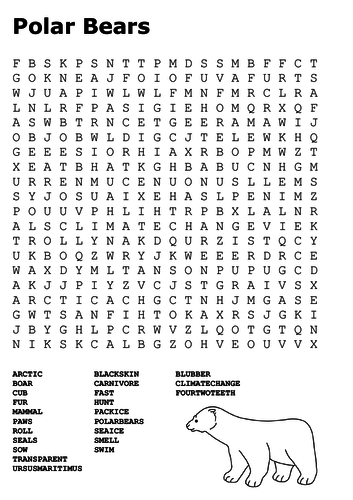 Polar Bears Word Search | Teaching Resources