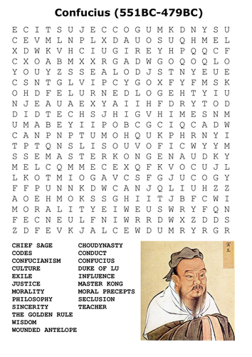 Confucius Word Search | Teaching Resources
