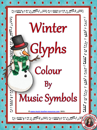 Winter Colour by Music Symbols - British Terminology | Teaching Resources