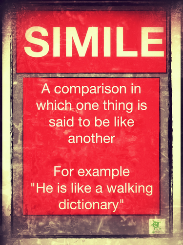 English. Simile Poster. Vintage Style | Teaching Resources