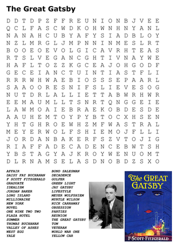 The Great Gatsby Word Search | Teaching Resources