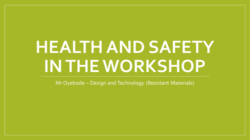 Health and Safety in the Workshop by michaeloyebode | Teaching Resources