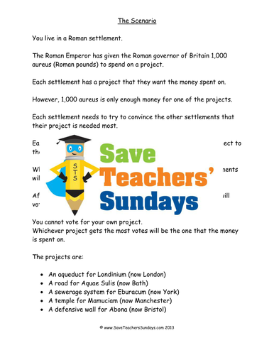 Choosing a Roman Project To Build KS2 Lesson Plan and Worksheet ...