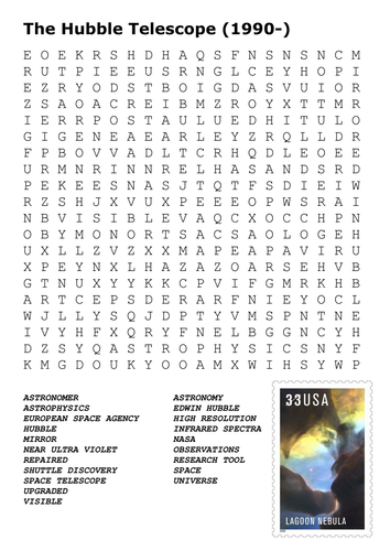 The Hubble Telescope Word Search | Teaching Resources