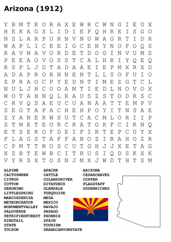Arizona State Word Search | Teaching Resources