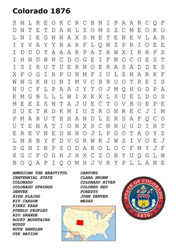 Colorado State Word Search | Teaching Resources