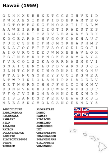Hawaii State Word Search | Teaching Resources