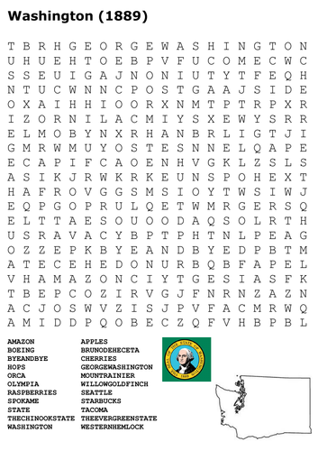 Washington State Word Search
