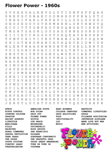Flowerpower Word Search | Teaching Resources