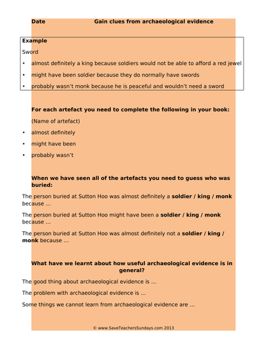 Sutton Hoo KS2 Lesson Plan, Activity and Worksheets | Teaching Resources