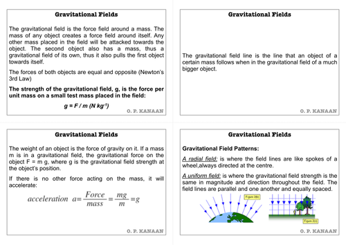 Gravitational Fields A-Level Physics Flashcards V1.0 (19 Cards ...