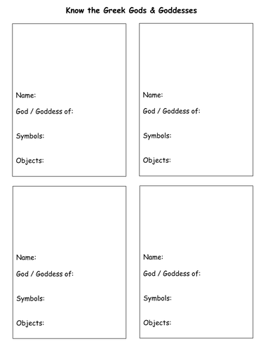 Greek Gods And Goddesses Worksheet The Lightning Thief: Gods & Journey