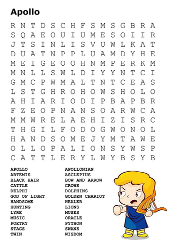 Apollo Word Search | Teaching Resources