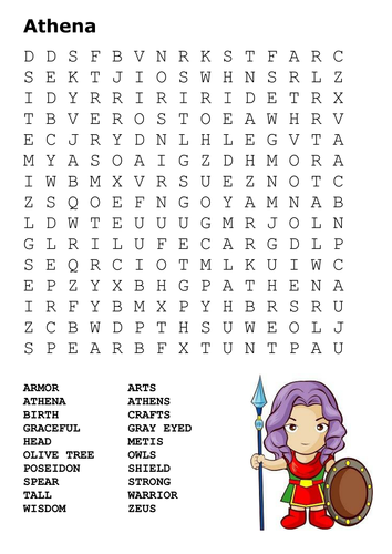 Athena Word Search | Teaching Resources