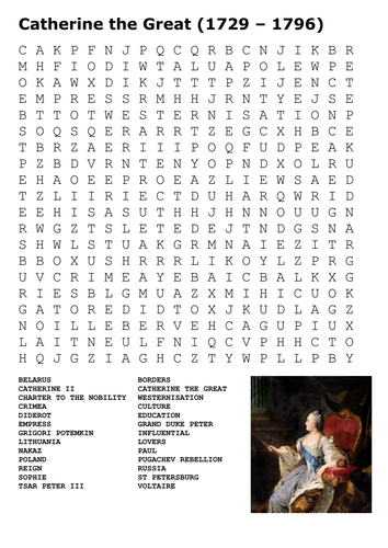 Catherine the Great Word Search | Teaching Resources