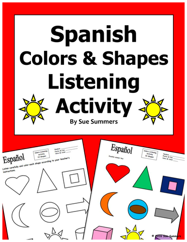 Spanish Colors and Shapes Listening Activity - Los Colores | Teaching ...
