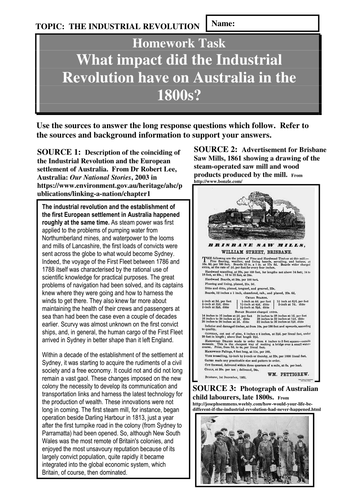 What impact did the Industrial Revolution have on Australia in the ...