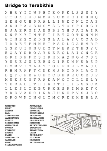 Bridge to Terabithia Word Search by sfy773 - Teaching Resources - Tes