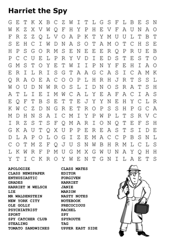 Harriet the Spy Word Search by sfy773 - Teaching Resources - Tes