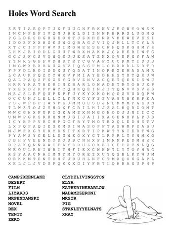 Holes Word Search | Teaching Resources