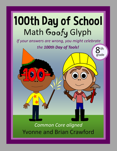 100th Day of School Math Goofy Glyph (8th Grade) | Teaching Resources