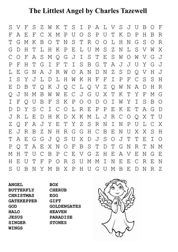 The Littlest Angel Word Search by sfy773 | Teaching Resources