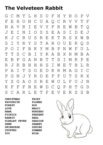 The Velveteen Rabbit Word Search by sfy773 - Teaching Resources - Tes