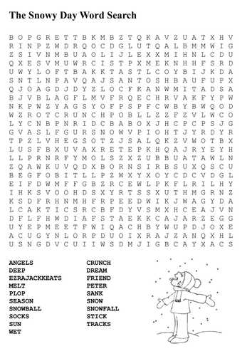 The Snowy Day Word Search | Teaching Resources