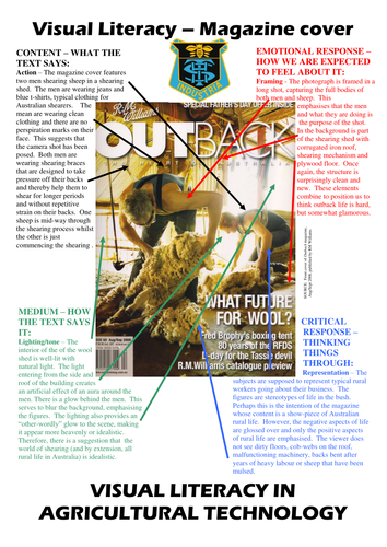 Visual literacy in Agricultural Technology poster | Teaching Resources
