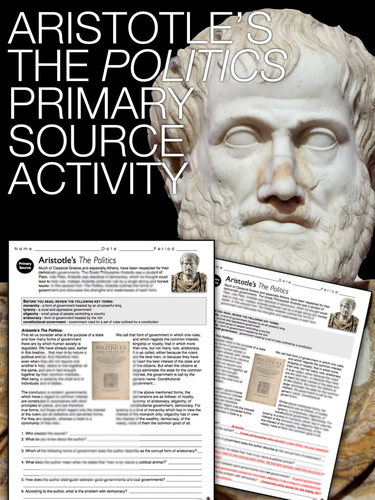 Aristotle's Primary Source Worksheet (Greece) | Teaching Resources