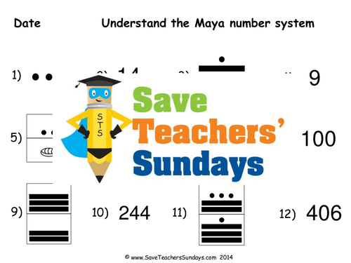 Ancient Maya Number System KS2 Lesson Plan and Worksheet | Teaching ...