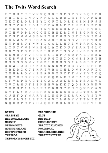 The Twits Word Search | Teaching Resources