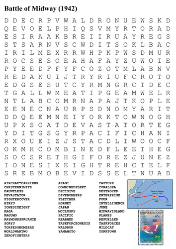 Battle of Midway Word Search | Teaching Resources