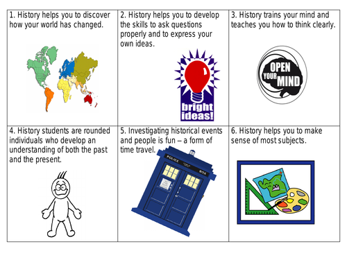 Why study History Card Sort Activity | Teaching Resources
