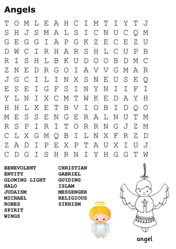 Angels Word Search | Teaching Resources