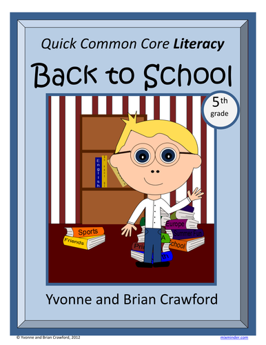 Back to School No Prep Common Core Literacy (5th grade) | Teaching ...