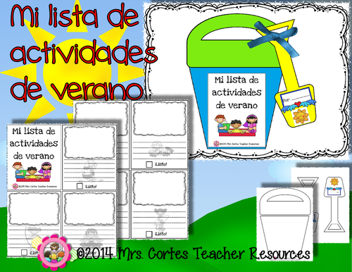 Mi lista de actividades de verano- Summer bucket list | Teaching Resources