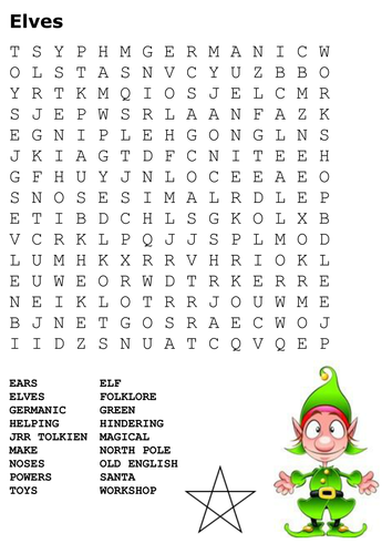 Elves Word Search | Teaching Resources